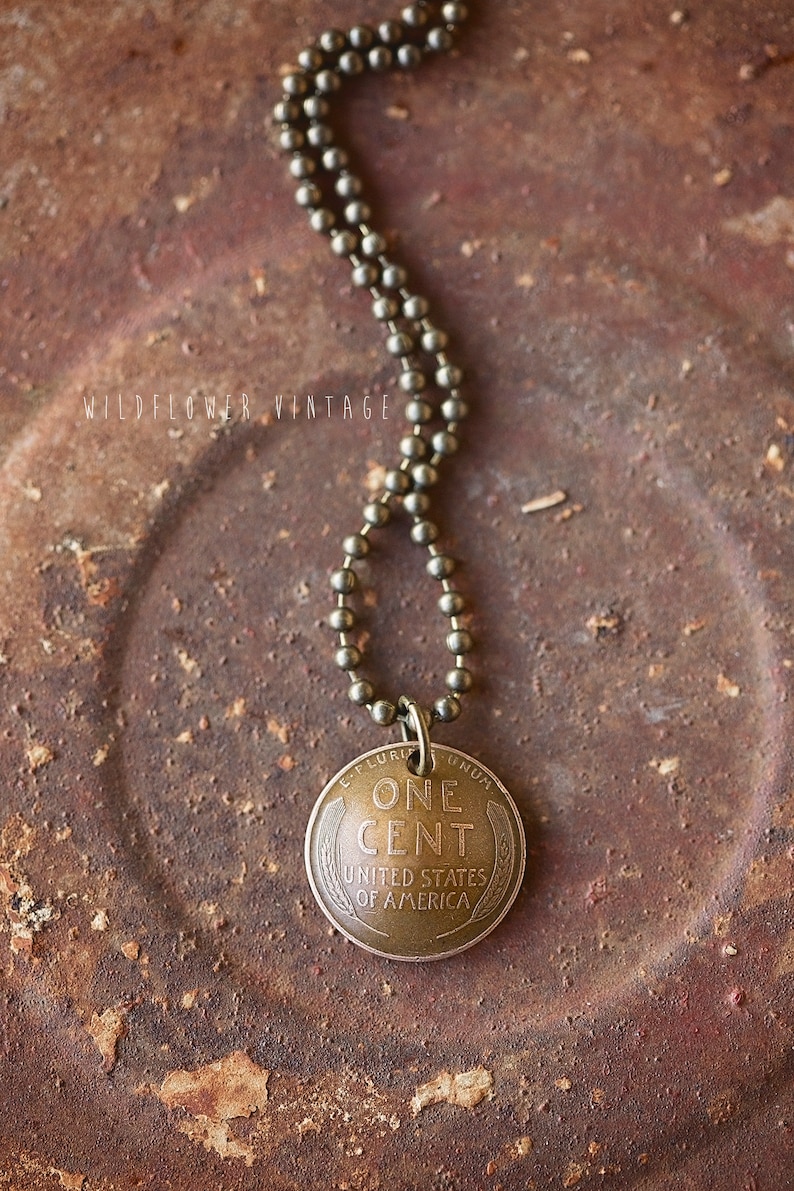 Lucky Penny Necklace Authentic Vintage Wheat Penny Jewelry - Etsy