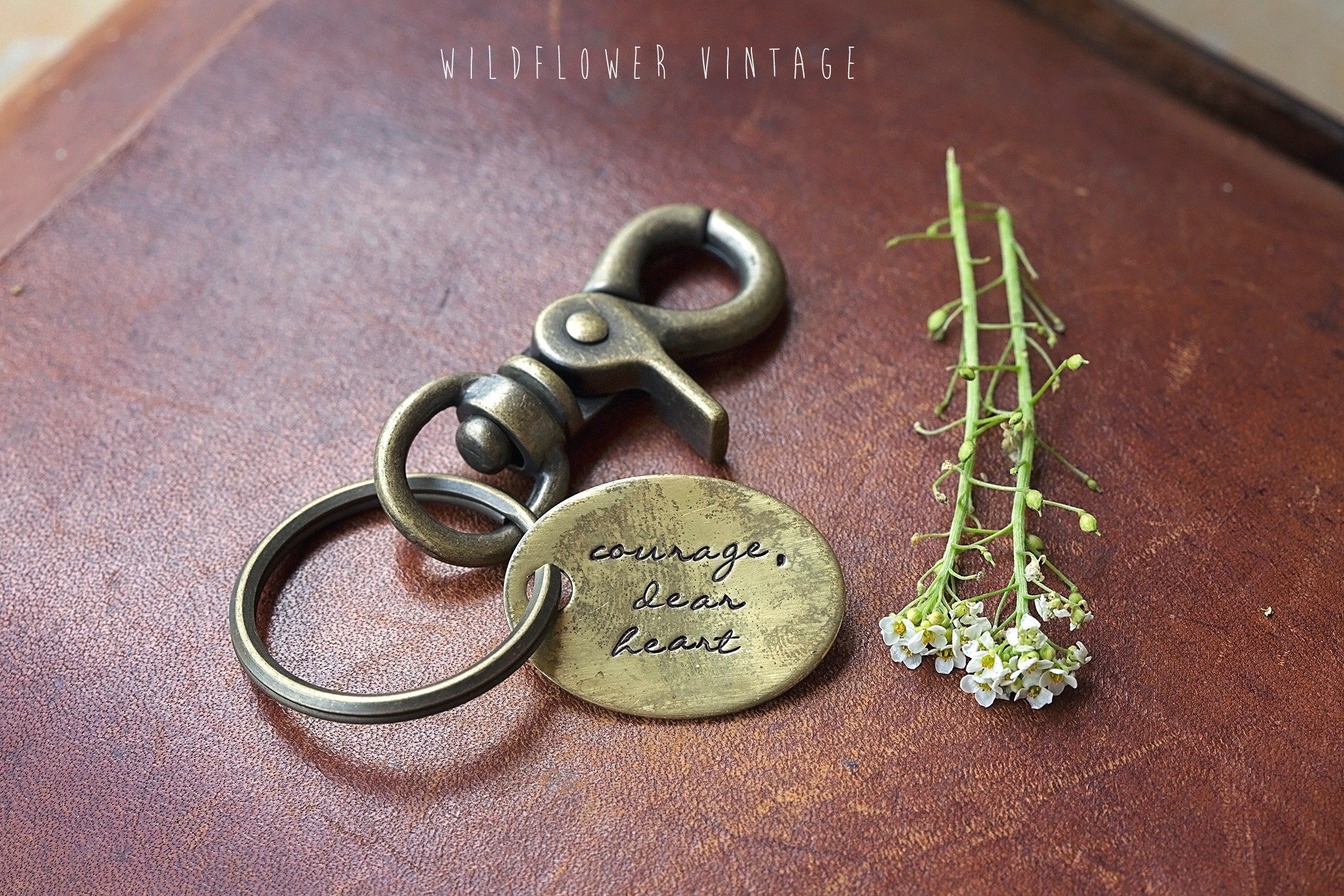 Courage Dear Heart Key Chain Encouraging Inspirational Hand - Etsy