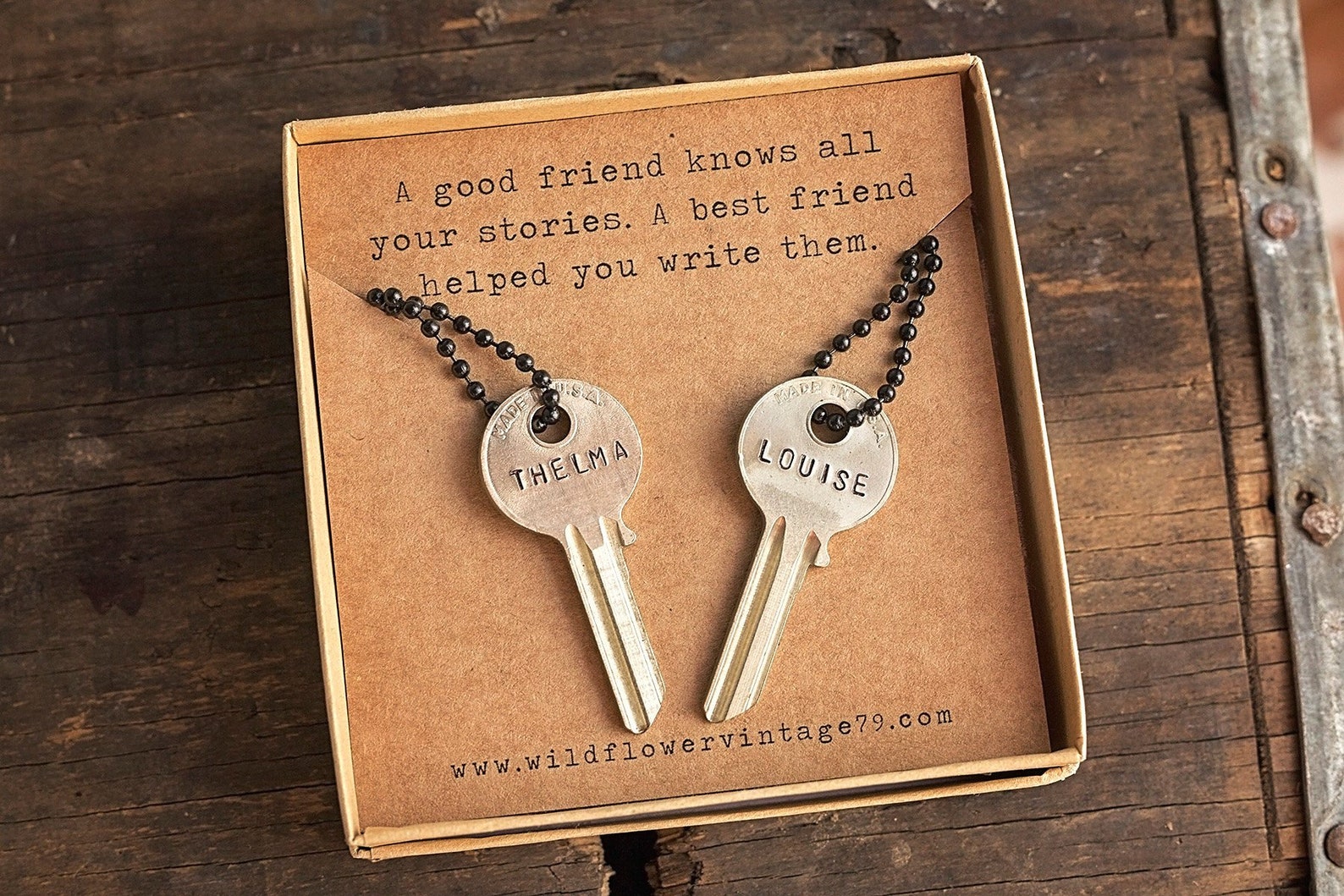 Thelma and Louise Best Friends Key Necklace Set Ready to - Etsy