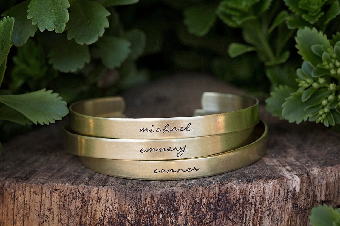 Cursive Name Bracelet Customized Script Jewelry Mother's - Etsy