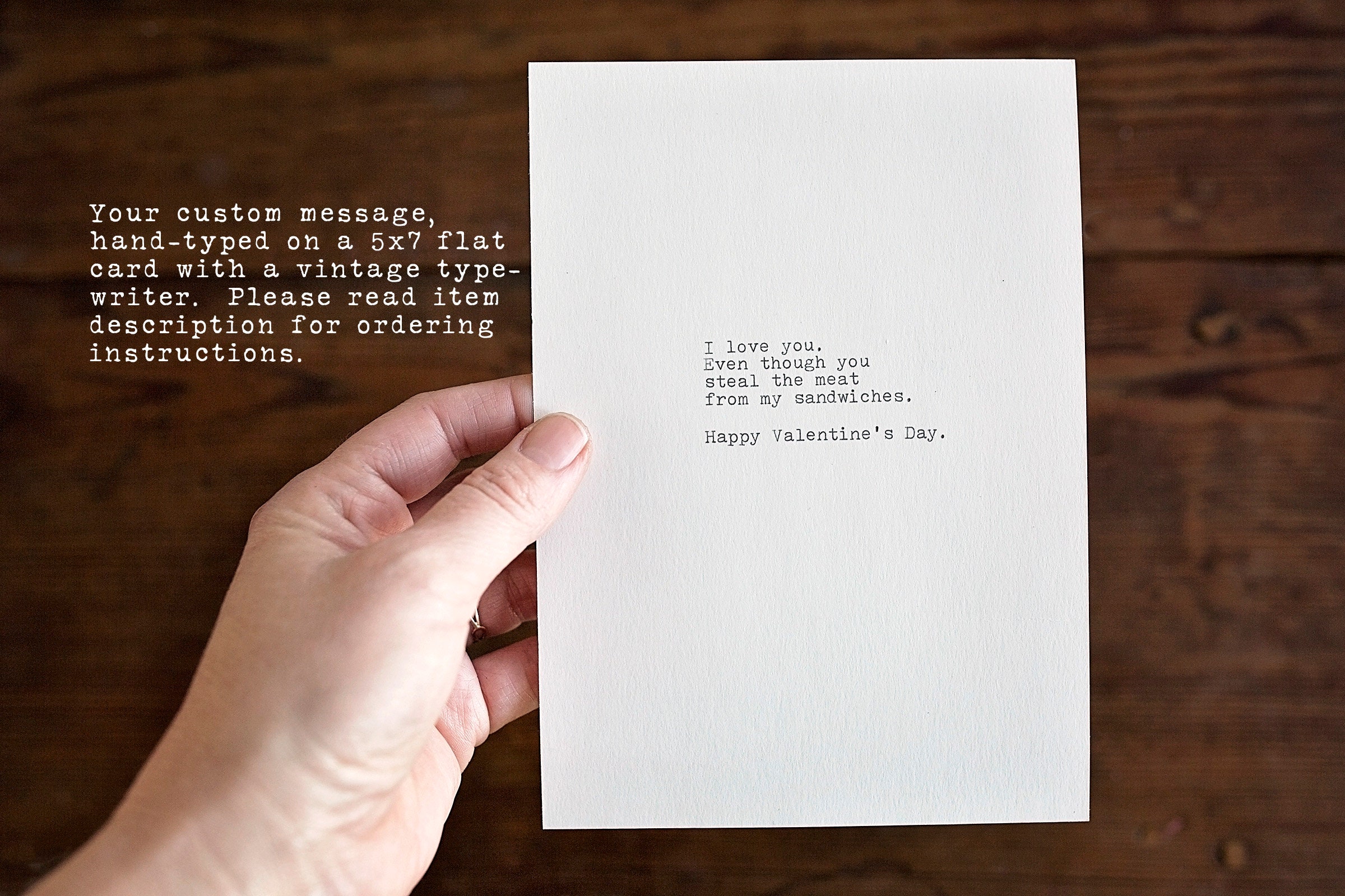 CUSTOM Hand Typed Card Personalized Vintage Typewriter Note | Etsy