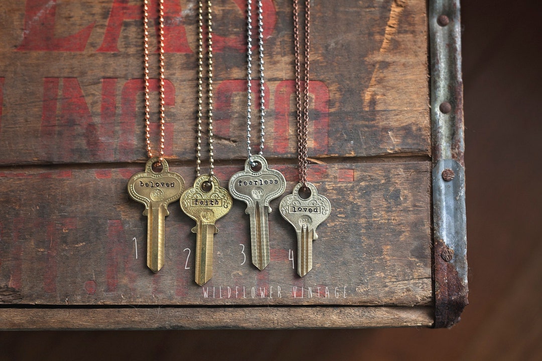 Ornate Vintage Key Necklace | Hand Stamped, Stunning and Rare - Etsy