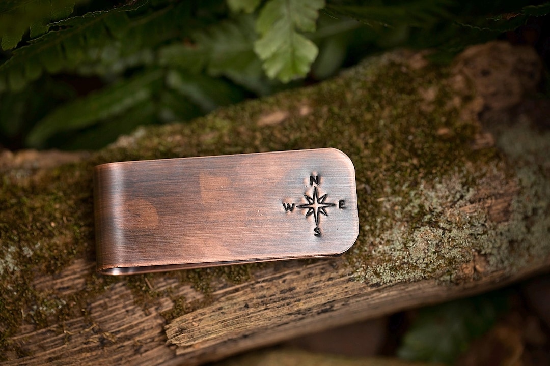 Hand Stamped Compass Rose Copper Money Clip - Etsy