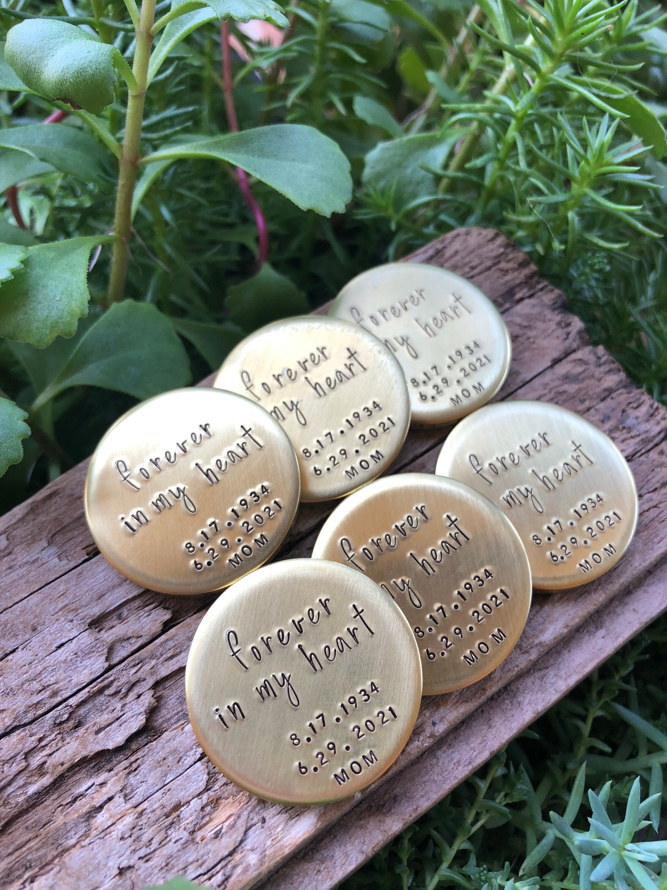 Memorial Pocket Token Forever in My Heart Loss of Dad Mom | Etsy