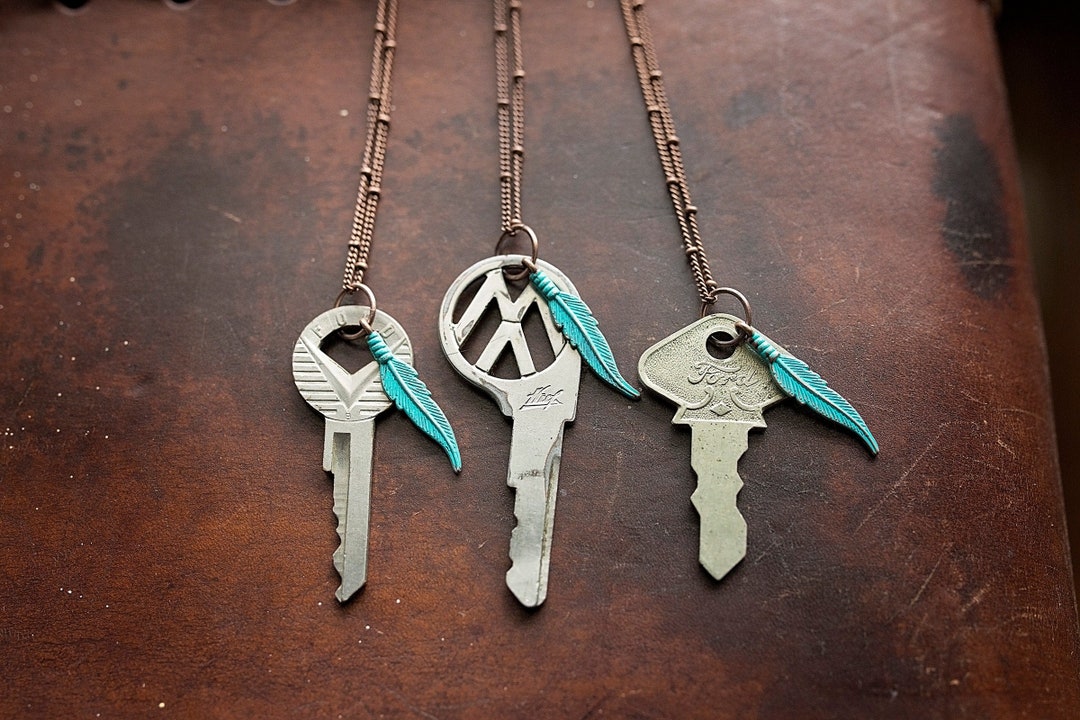 Authentic Vintage Car Key Necklace Repurposed Ford Boho - Etsy