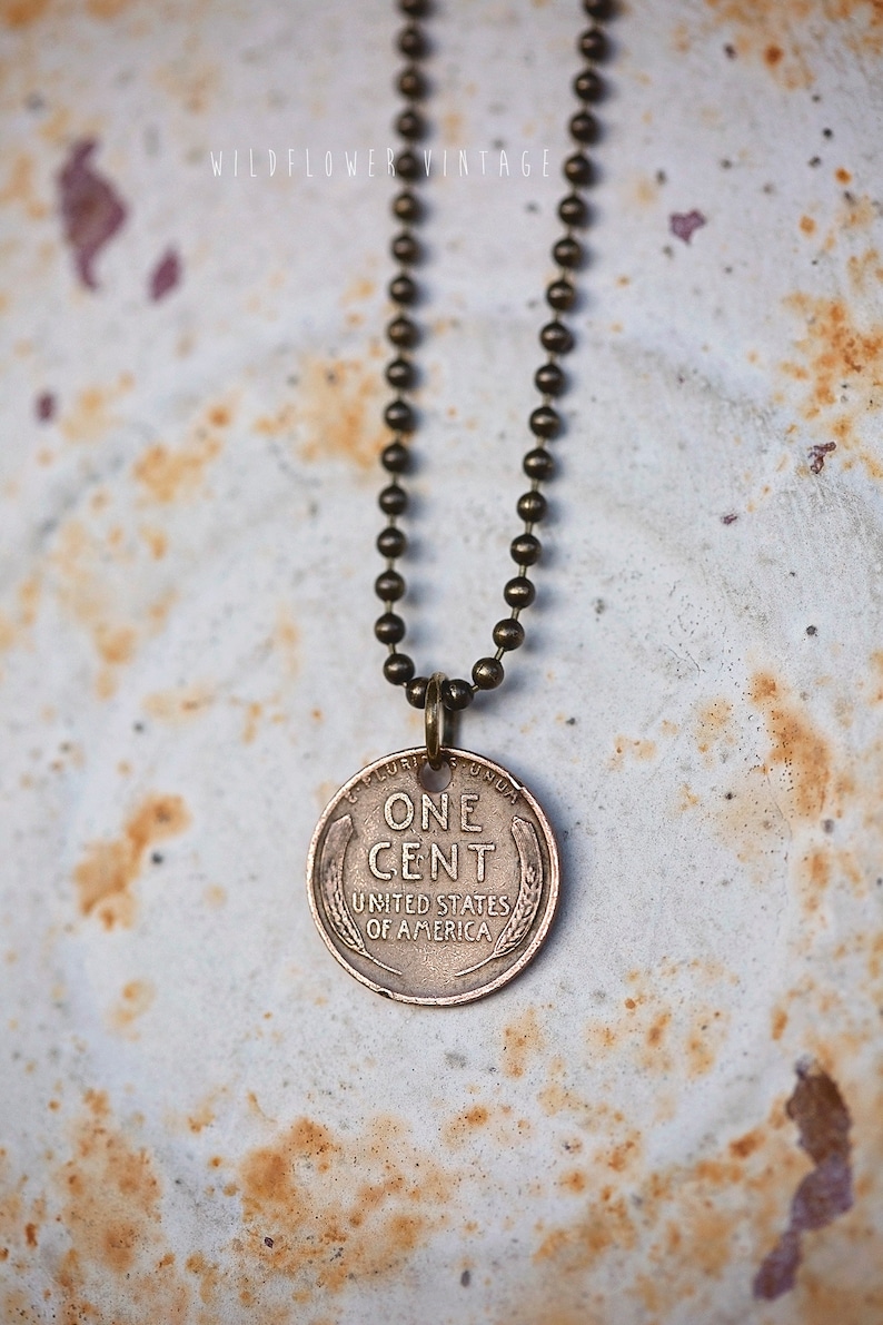 Lucky Penny Necklace Authentic Vintage Wheat Penny Jewelry - Etsy