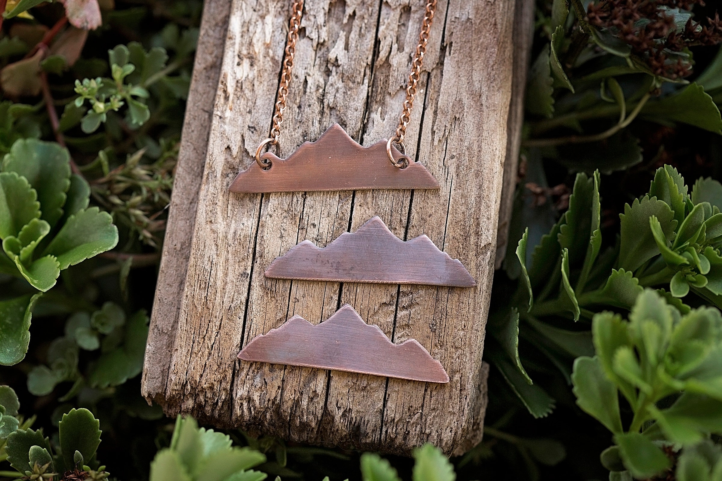 Mountain Range Copper Necklace Outdoorsy Gift Hike Explore | Etsy