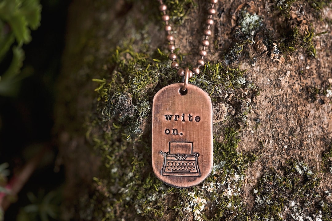 Write on Typewriter Necklace Copper Oval Pendant Jewelry Gifts for ...