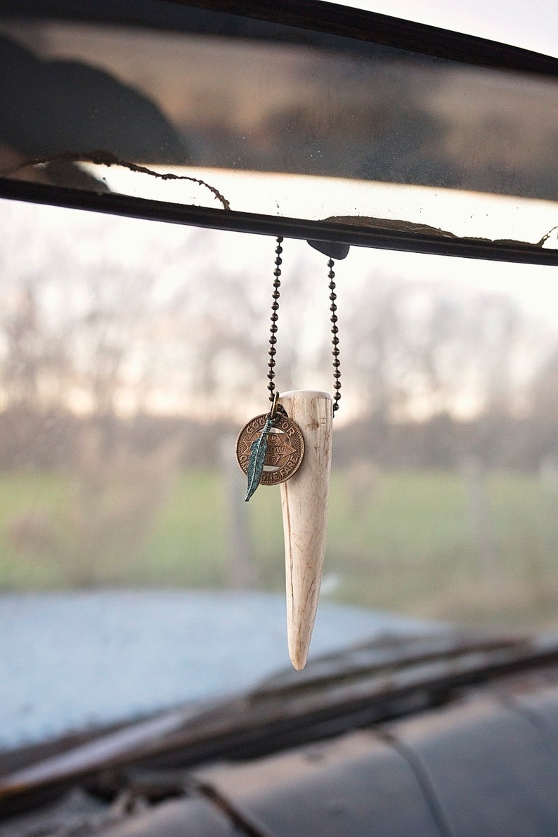Boho Deer Antler Key Chain Car Mirror Hanging Charm | Etsy