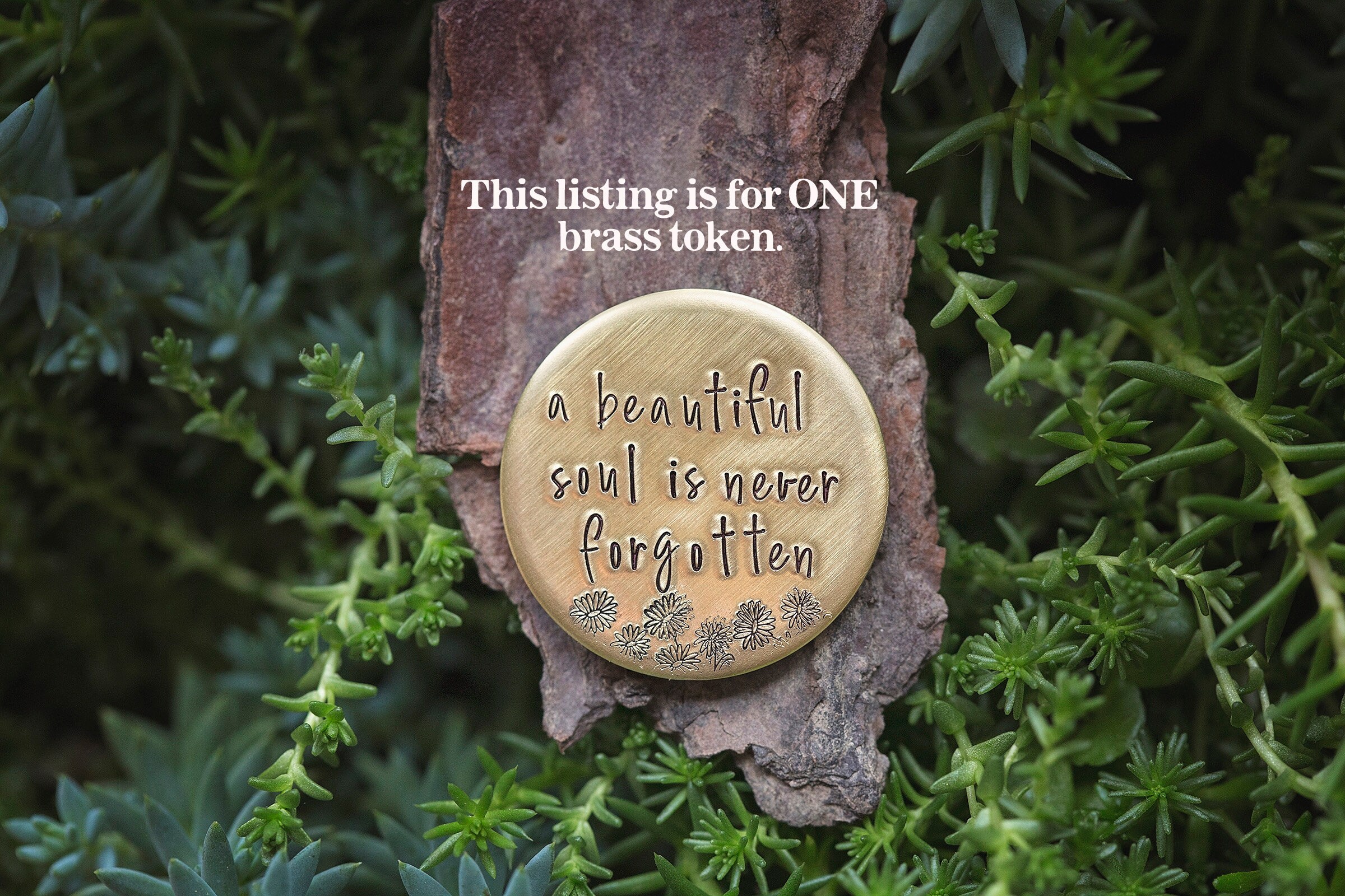 Hand Stamped Brass Memorial Token | Remembrance Gift - Etsy