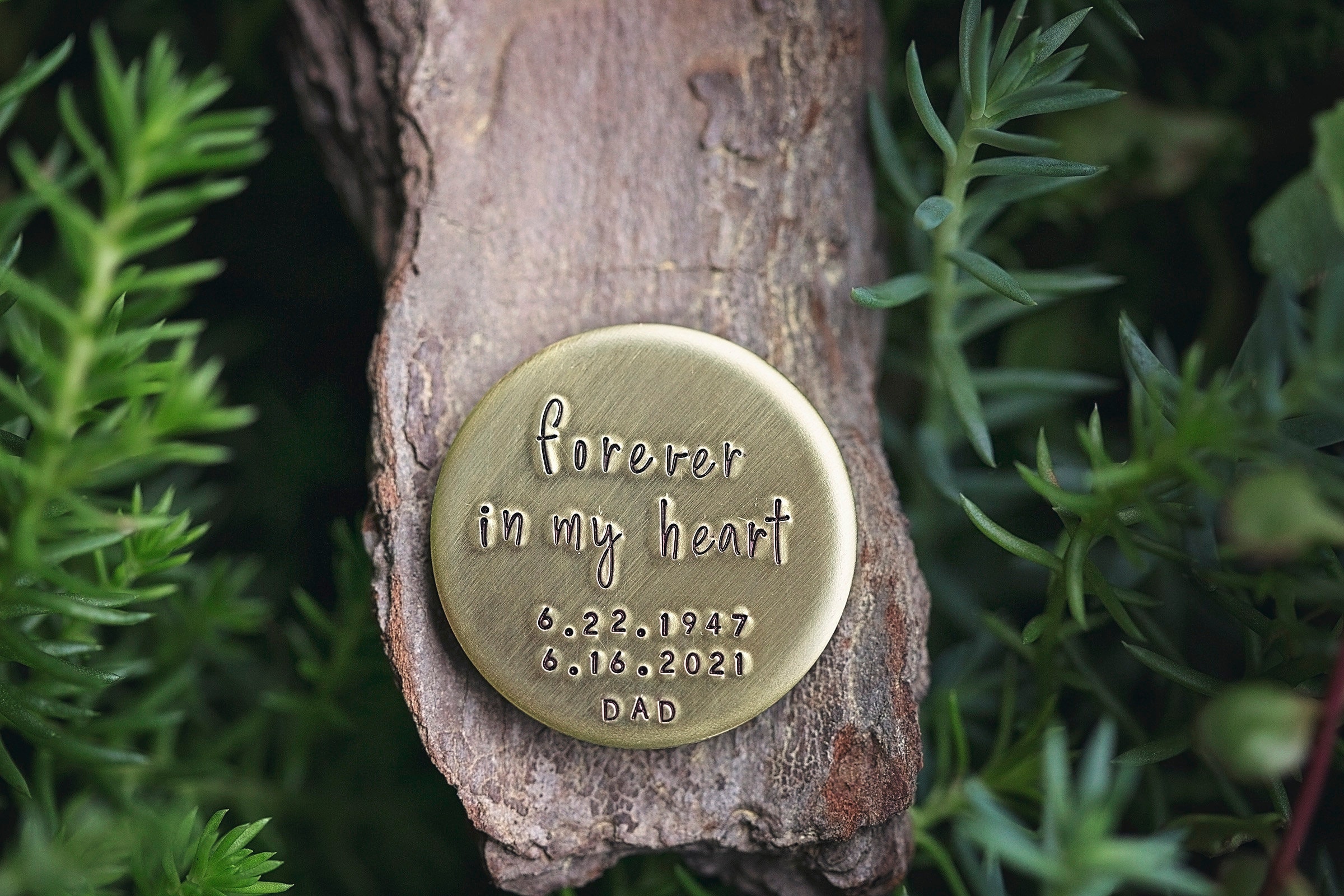 Memorial Pocket Token Forever in My Heart Loss of Dad Mom | Etsy