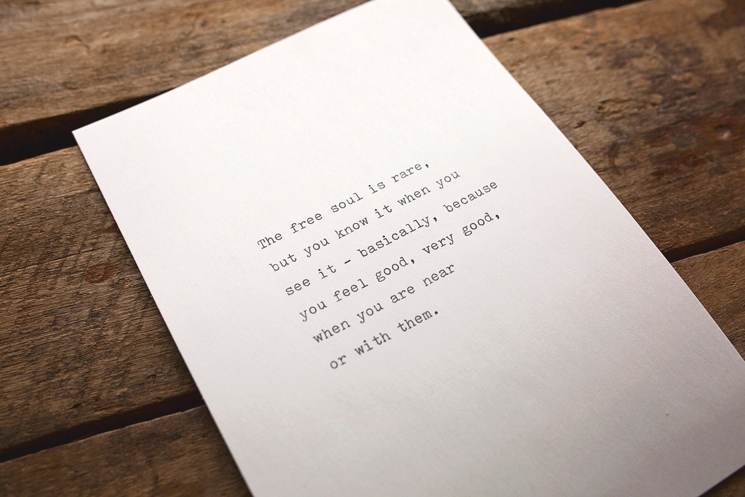 CUSTOM Hand Typed Card Personalized Vintage Typewriter Note | Etsy