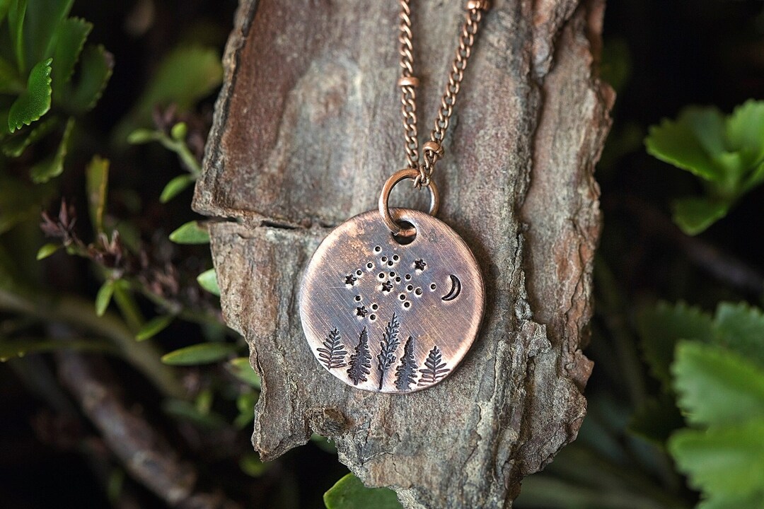 Night Sky Forest Nature Necklace Outdoorsy Adventure Camping Hand ...