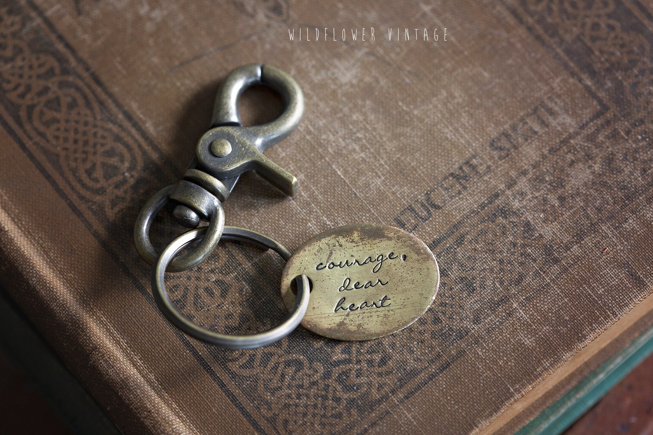 Courage Dear Heart Key Chain Encouraging Inspirational Hand - Etsy