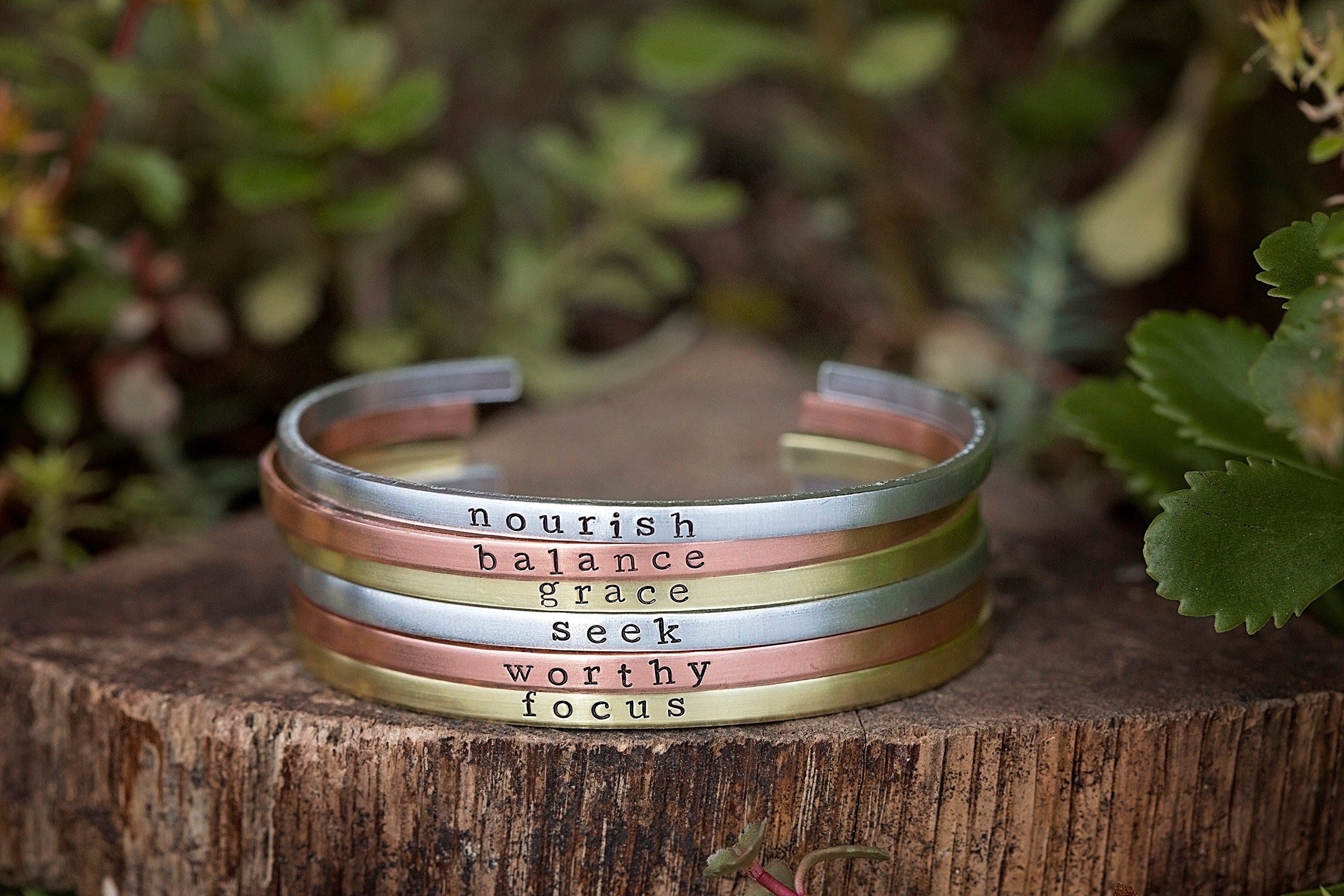 Personalized Word of the Year Bracelet Intention Setting | Etsy