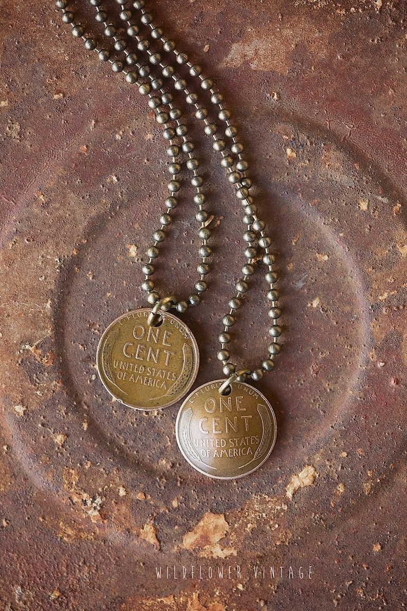 Lucky Penny Necklace Authentic Vintage Wheat Penny Jewelry - Etsy