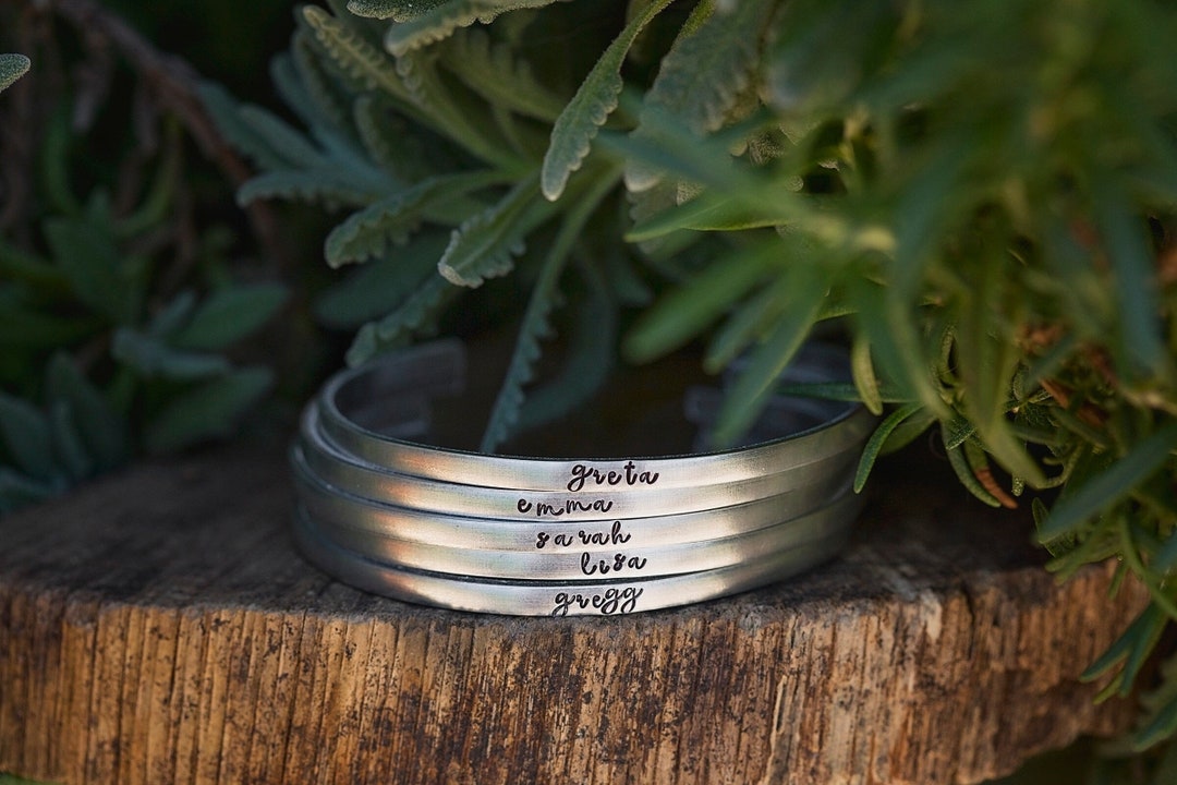 Petite Cursive Name Cuff Bracelet | Custom Name Jewelry - Etsy