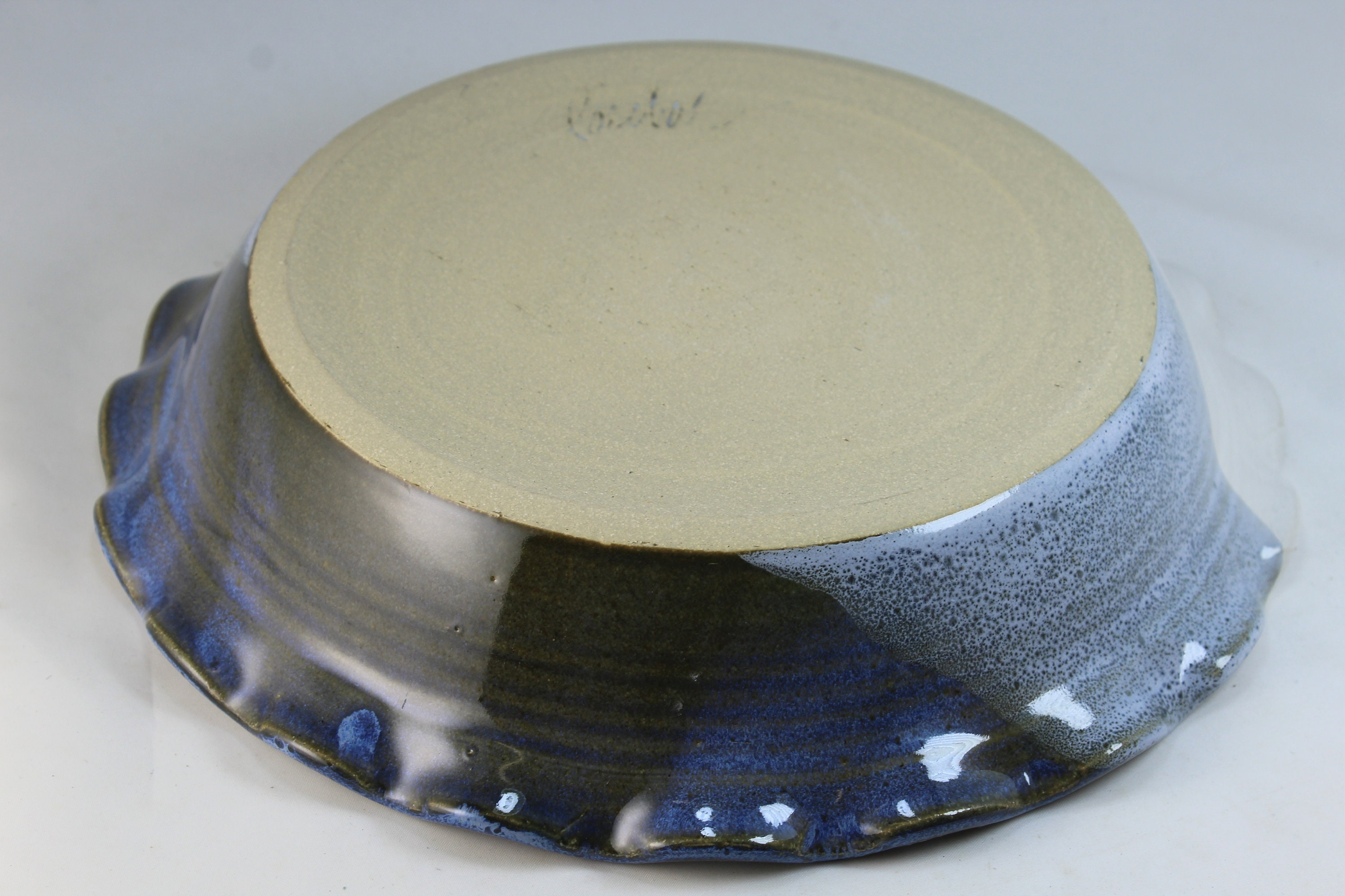 HANDMADE PIE PLATE Stoneware Pie Dish in Blue and White Glaze - Etsy