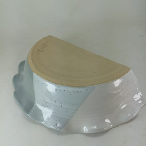 HALF PIE PLATE, Handmade Stoneware in Grey and White Glazed Finish ...