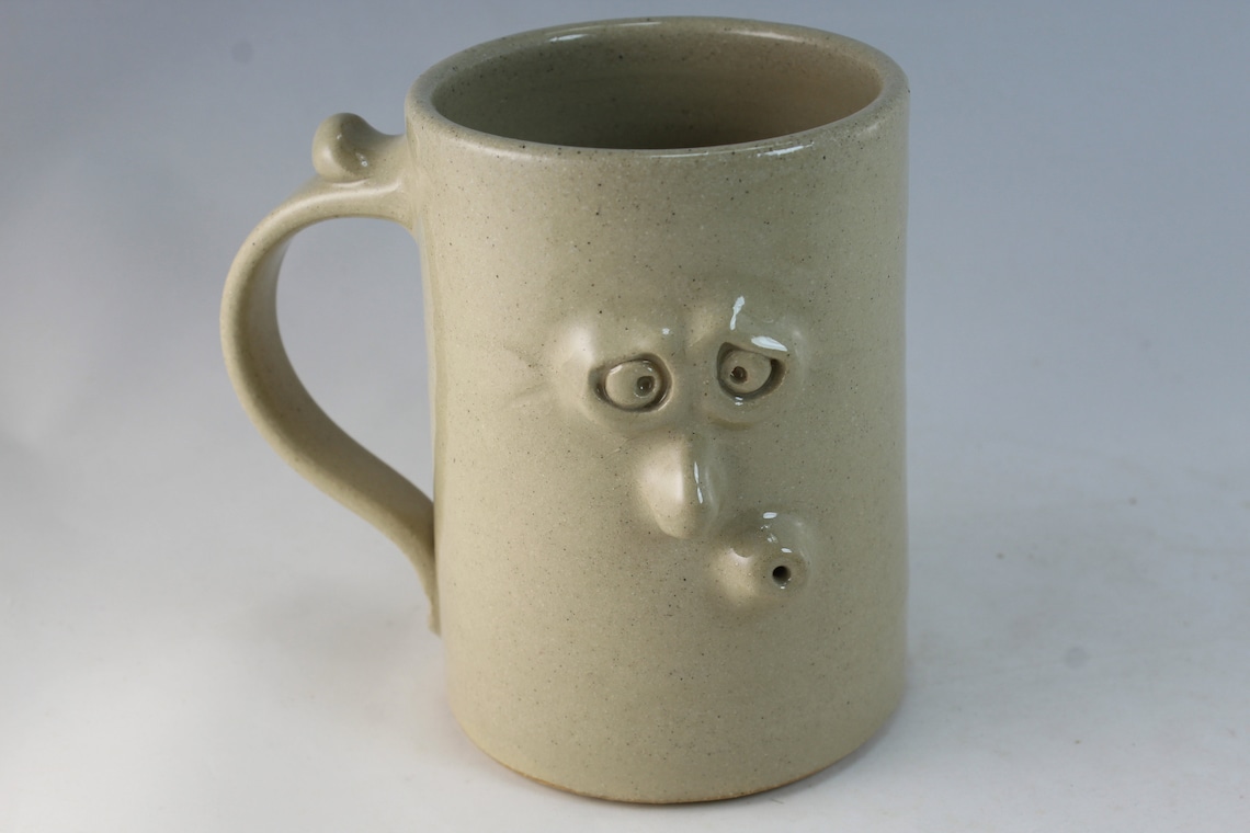 FACE COFFEE MUG Whimsical Handmade Stoneware Coffee Cup in | Etsy