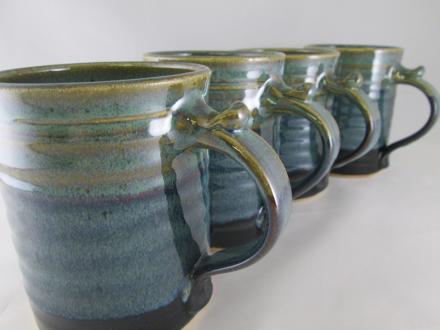HANDMADE COFFEE MUG Stoneware Coffee Cup in Floating Green - Etsy