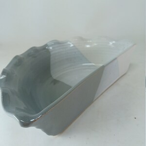 HALF PIE PLATE, Handmade Stoneware in Grey and White Glazed Finish ...