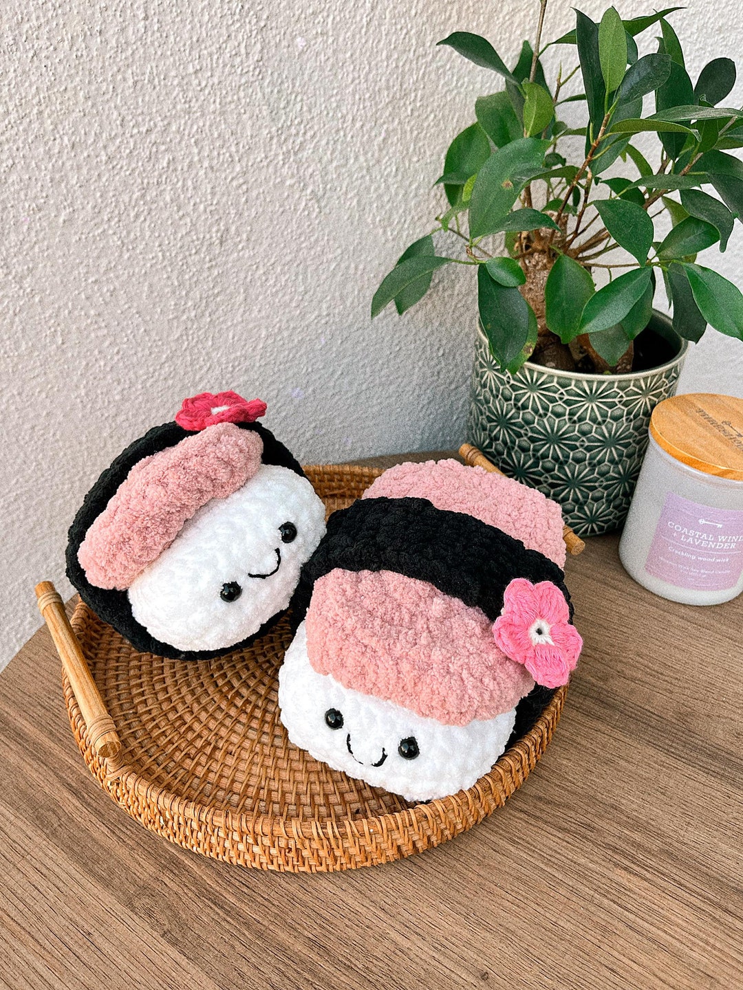 Crochet Amigurumi Spam Musubi Plushie | Handmade Hawaiian Spam Stuffed ...
