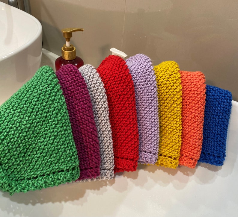 Knitted Face Washer Pattern, Organic Spa Cloth (PDF Download), Face ...