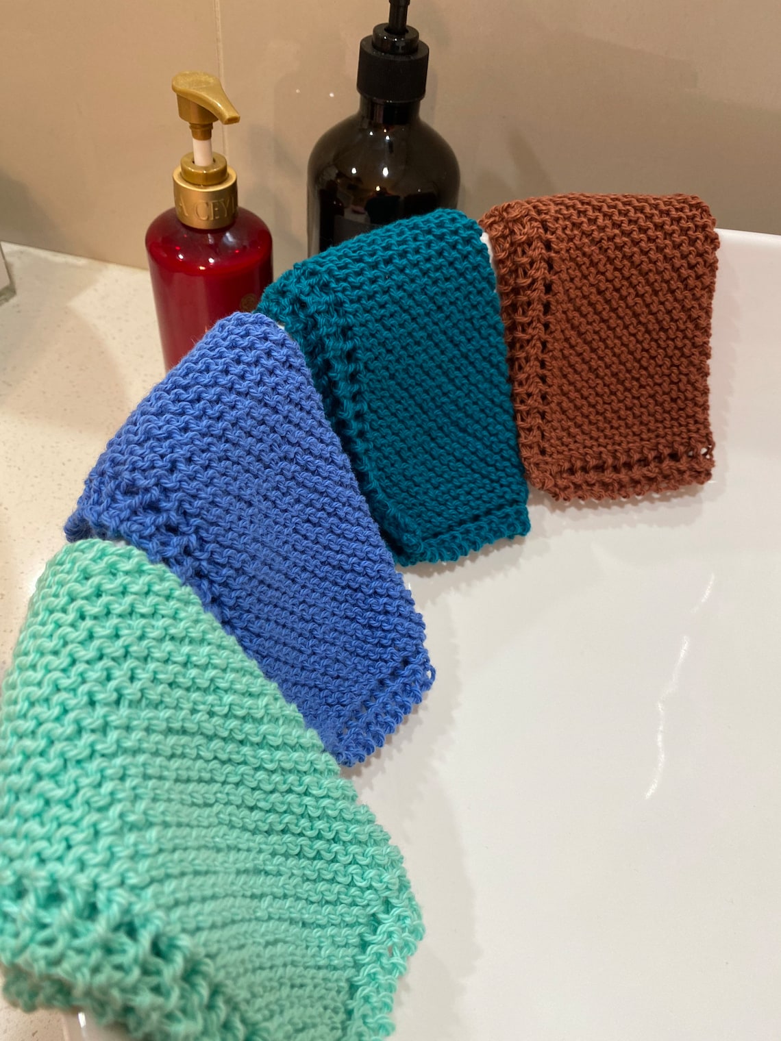 Knitted Face Washer Pattern, Organic Spa Cloth (PDF Download), Face ...