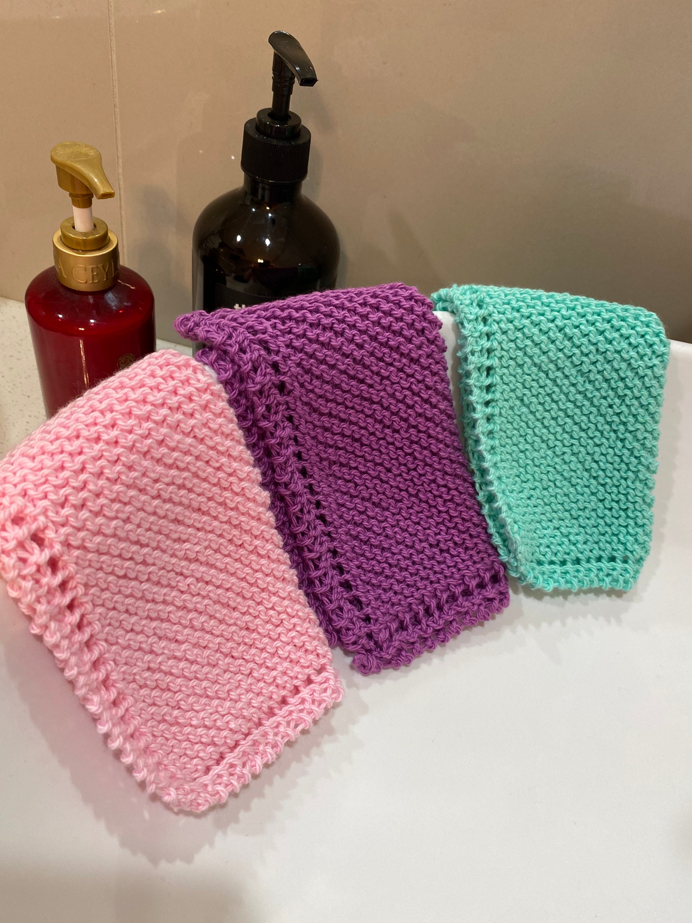 Knitted Face Washer Pattern, Organic Spa Cloth (PDF Download), Face ...