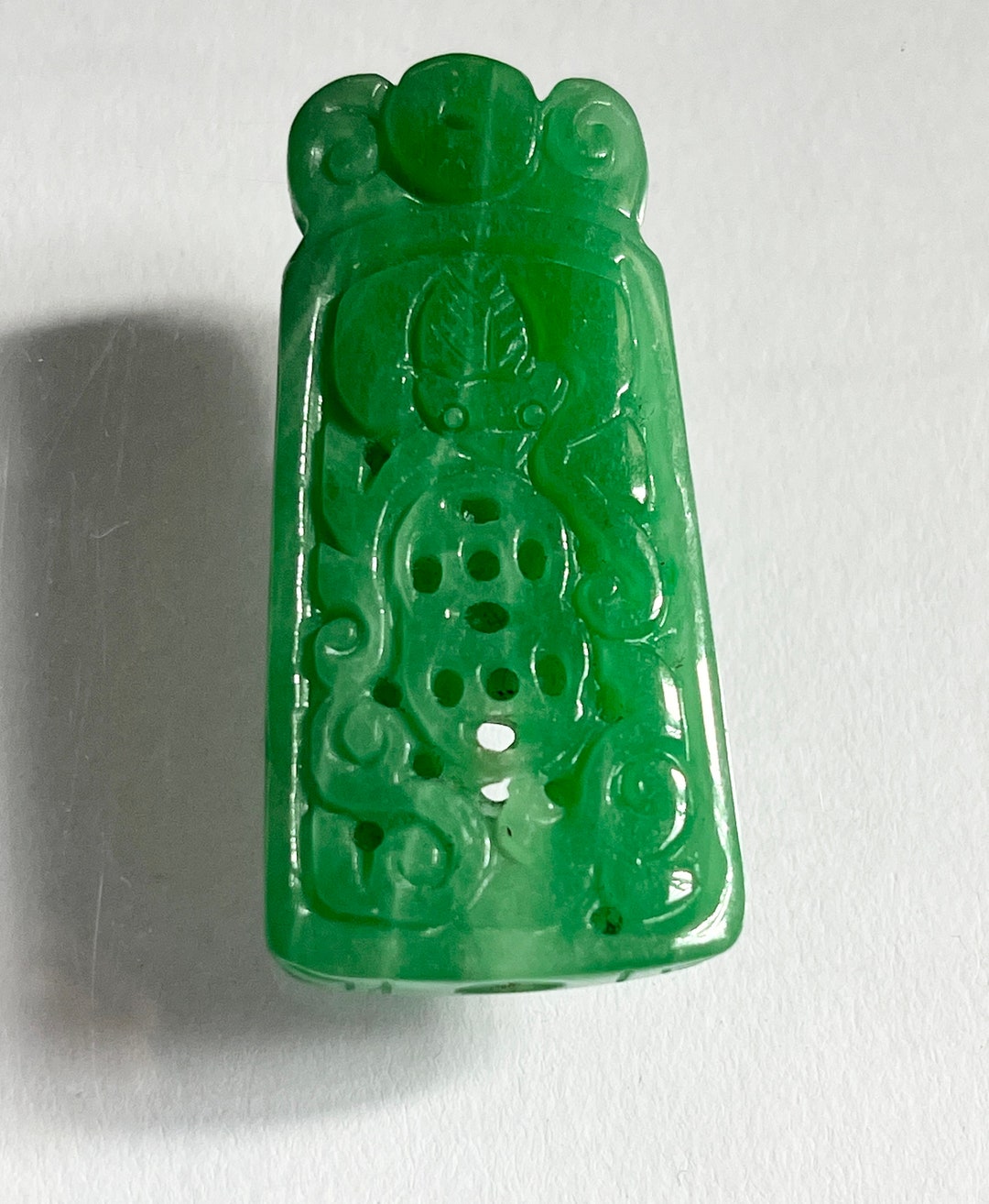 Antique Late Qing Dynasty Chinese Natural Green Jadeite Jade Pendulum ...