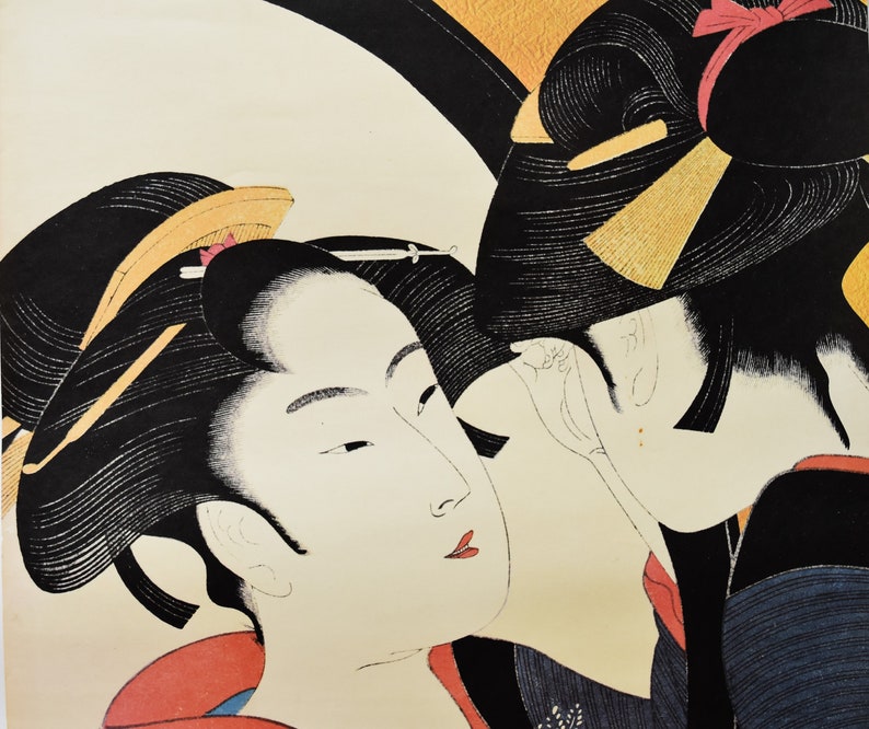 Vintage Japanese Lithographic Print on Paper Geisha Face to - Etsy
