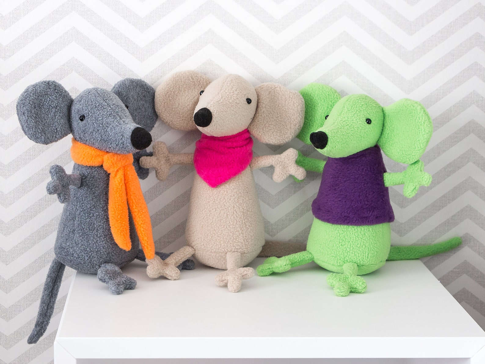 Stuffed green mouse toy.Plush woodland animal to mice lovers. | Etsy