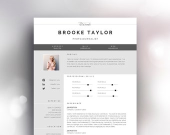 Resume Template 3 Page CV Template Cover Letter / Instant Download MS ...