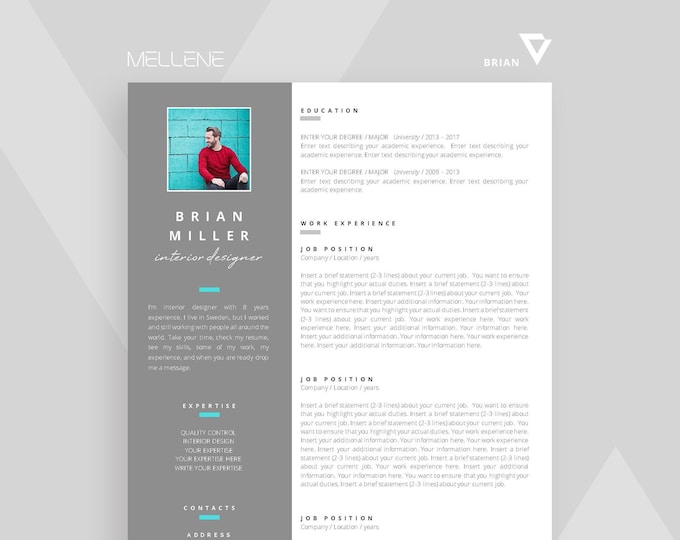 Resume Template 3 Page / CV Template + Cover Letter / Instant Download ...