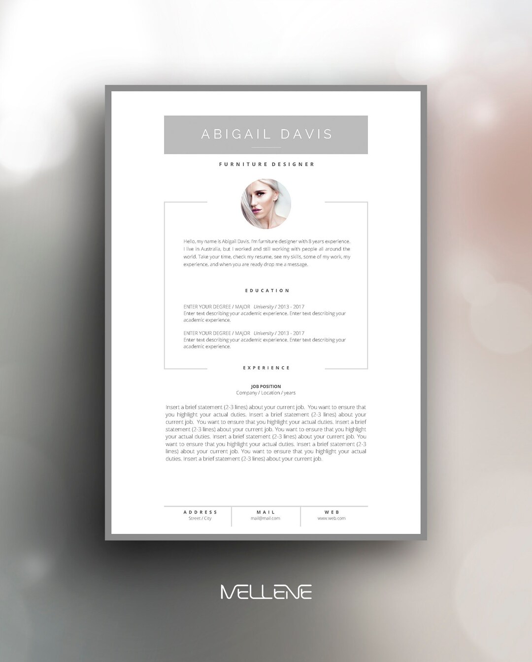 Resume Template 3 Page / CV Template + Cover Letter / Instant Download ...