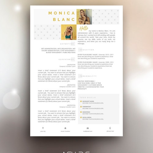 Clean Resume / CV Template With MS Word Cover Letter - Etsy
