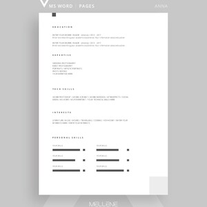 Pages resume template MS Word CV template 5 page / CV | Etsy