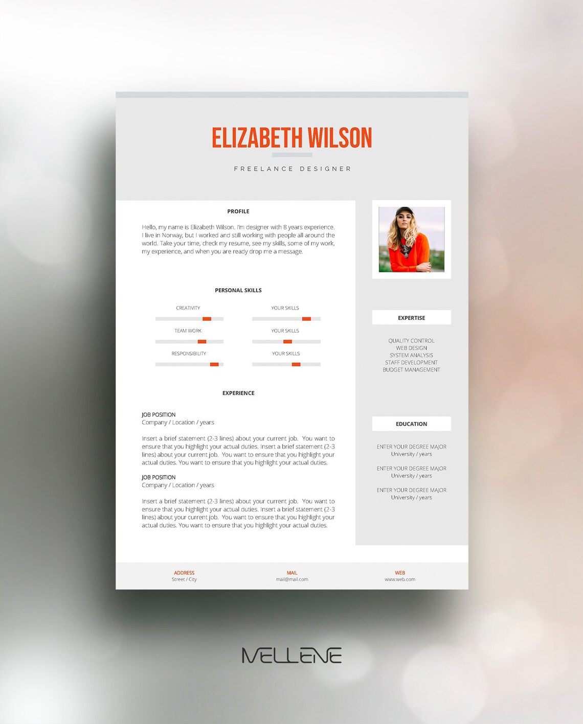 Resume Template 3 Page / CV Template + Cover Letter / Instant Download ...