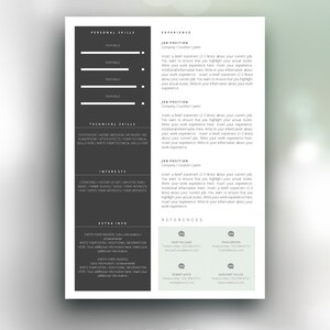 Resume Template 3 Page / CV Template + Cover Letter / Instant Download ...