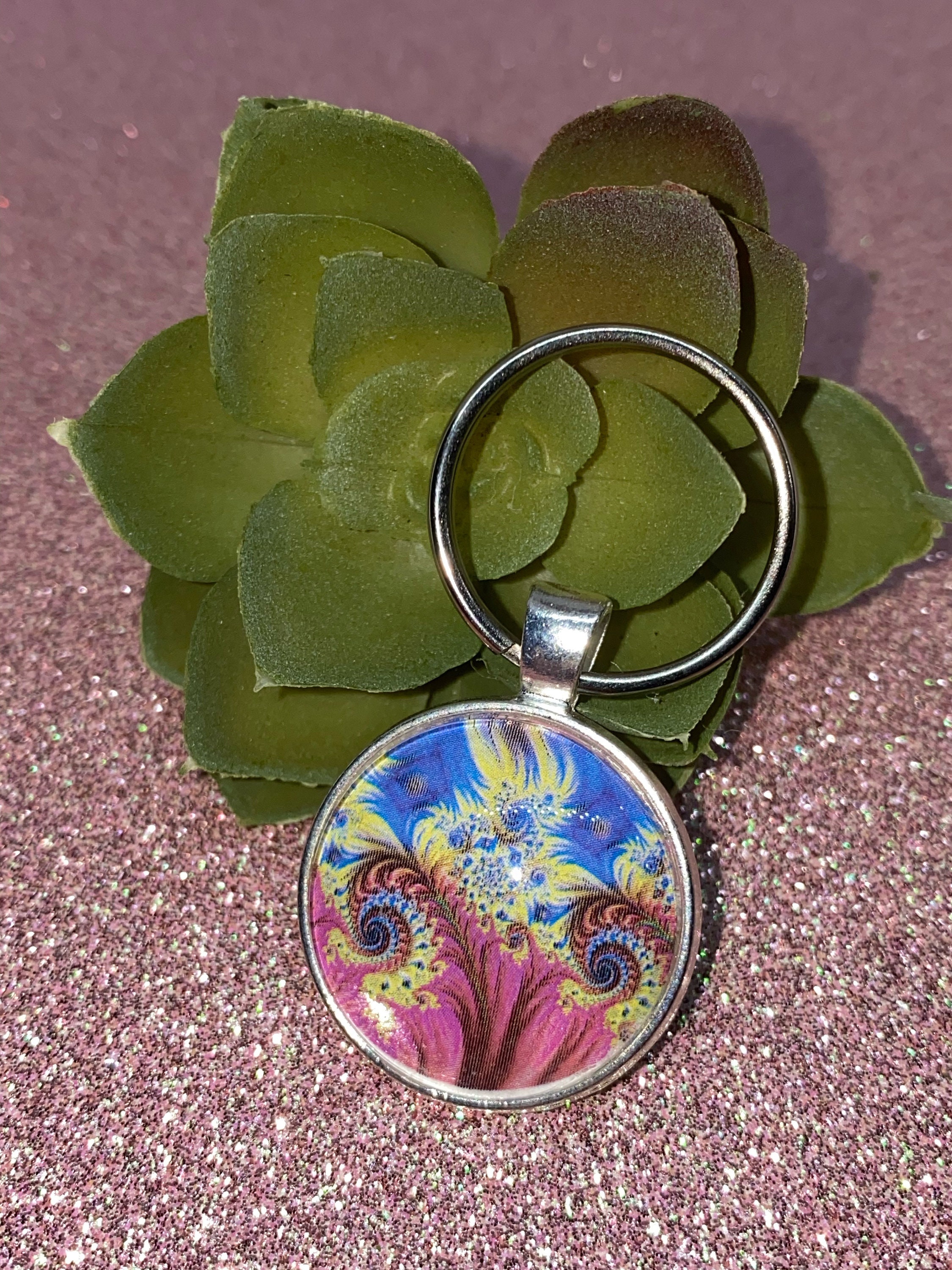 Abstract Keychains Keychain Abstract Waves Psychedelic | Etsy