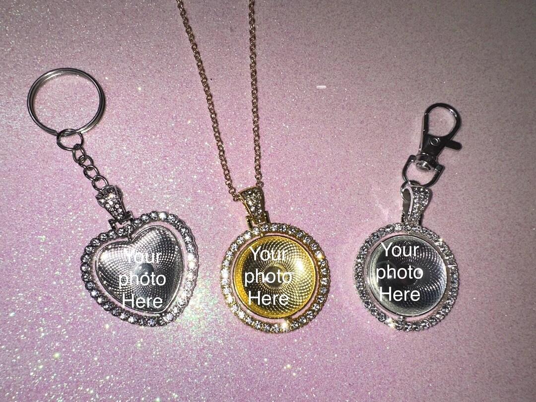 Personalized, Custom, Double Sided Circle or Heart Spinning Pendant ...