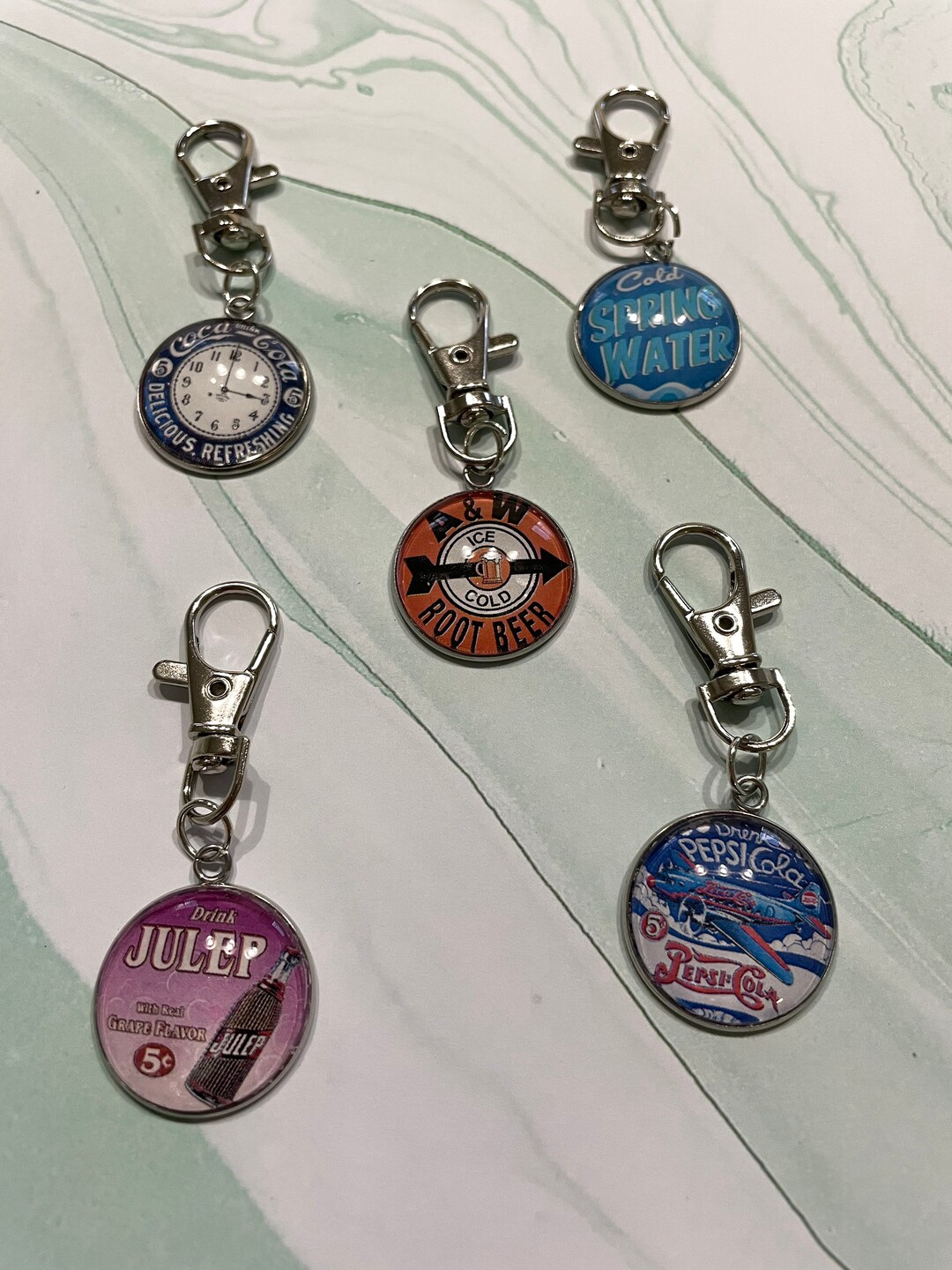Vintage Keychains,cabochon, Keychain, Silver, Gift, Retro, Pepsi ...