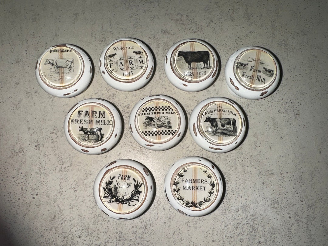 Farmhouse Decorative Knobs,dresser,cabinet Knob,kitchen Decor,cows ...