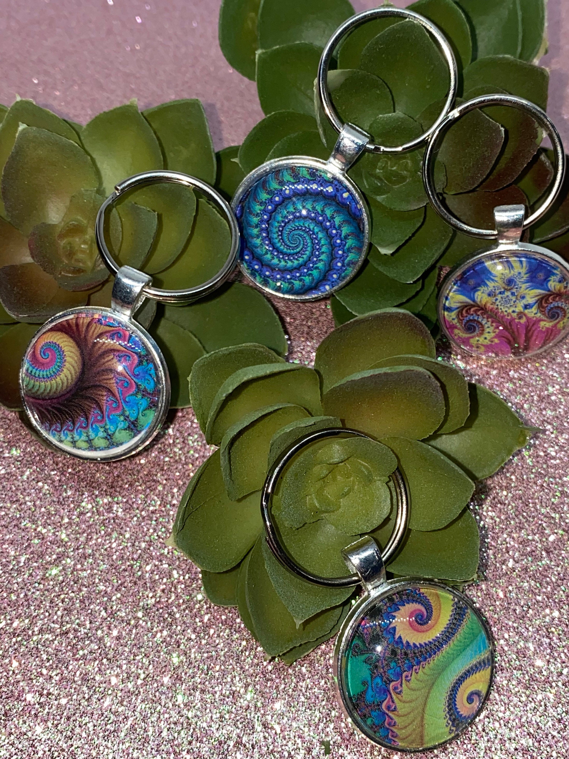 Abstract Keychains Keychain Abstract Waves Psychedelic | Etsy