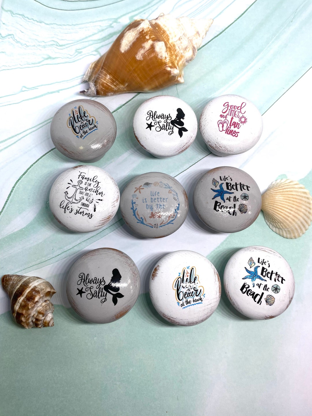 Coastal Knobs, Dresser,cabinet Knob,bedroom Decor, Kitchen Cabinet ...