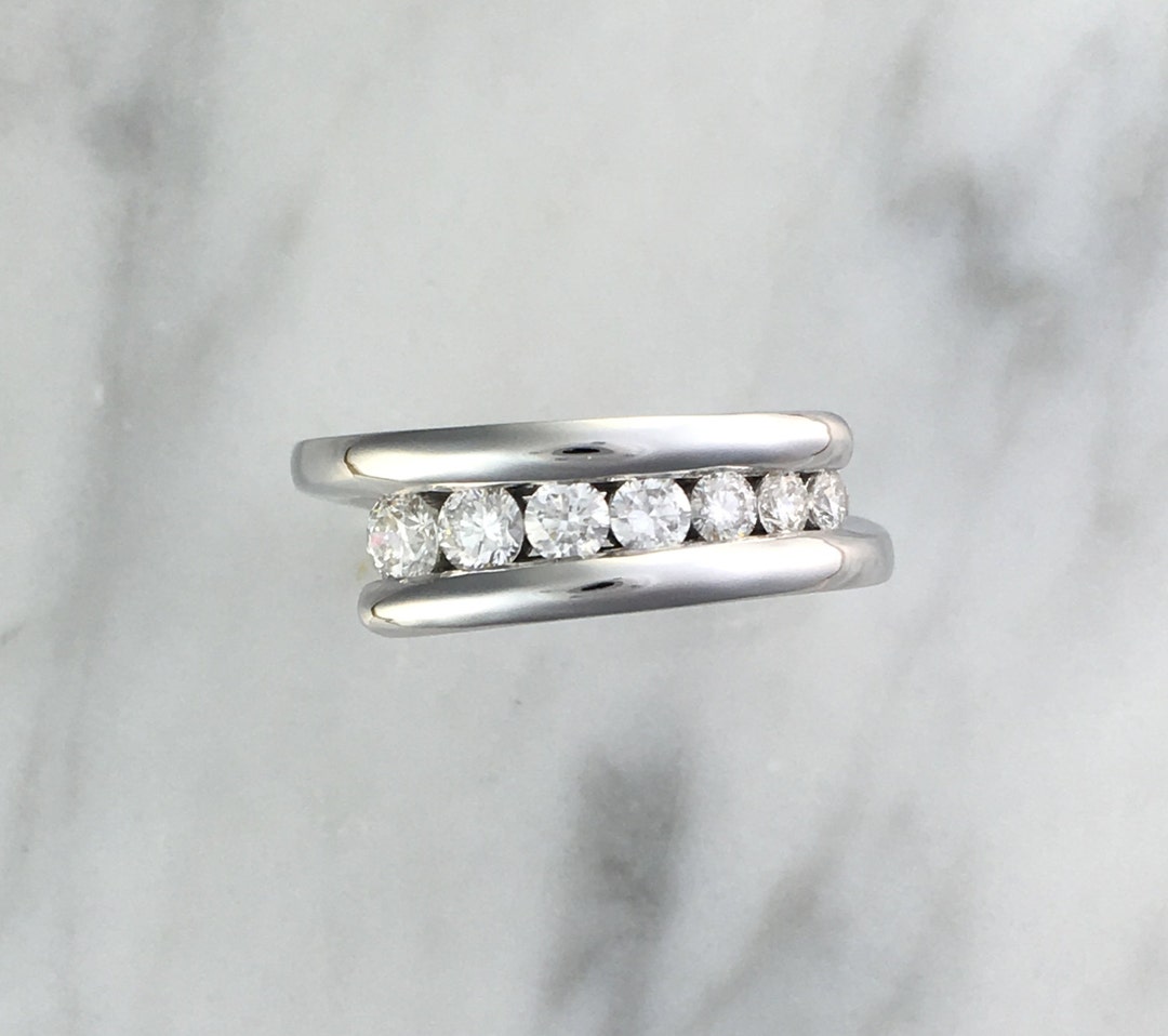 1/2 Ct. (.50 Ct.) 7 Seven Diamond Wedding Anniversary Band - Channel ...