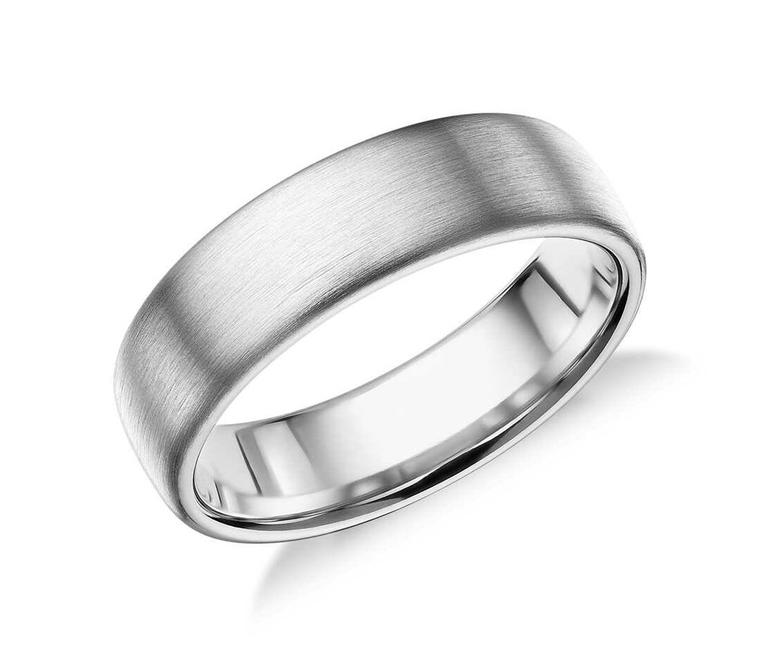 Men's Modern Comfort Fit Wedding Ring - Mens 6.5mm Wide Wedding Band ...