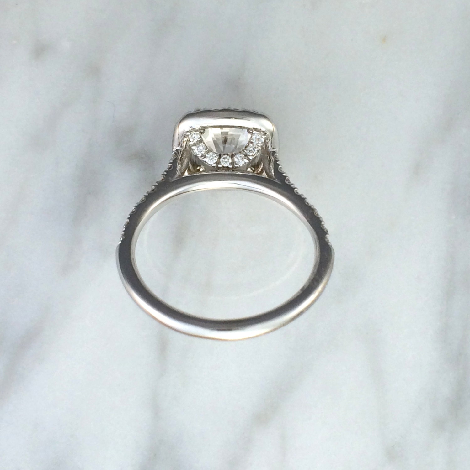 3 Three Ring Bridal Engagement Set in 14K White Gold w/ | Etsy