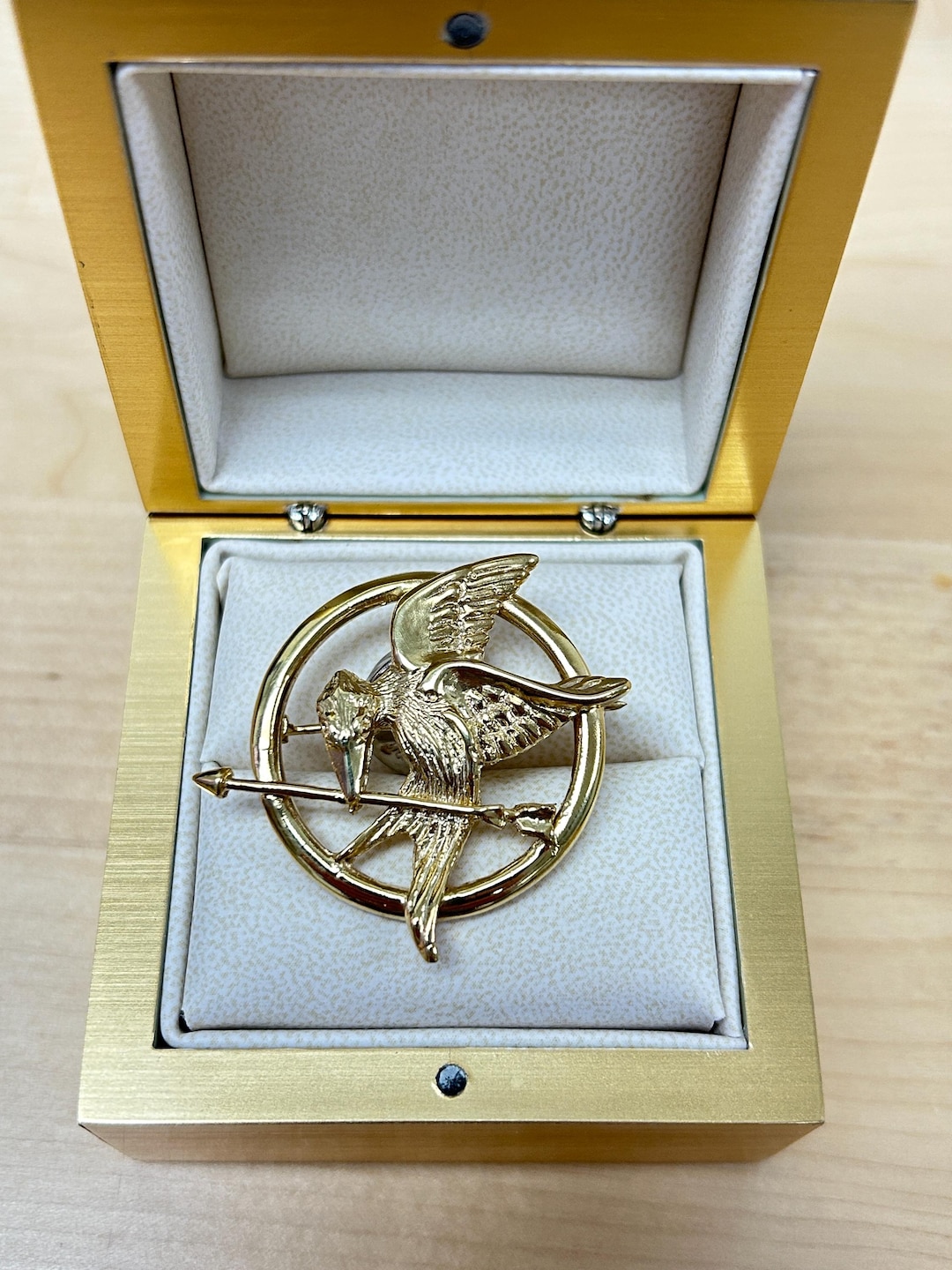 Hunger Games Mockingjay Pin Brooch Sterling Silver Gold Plated Mocking ...